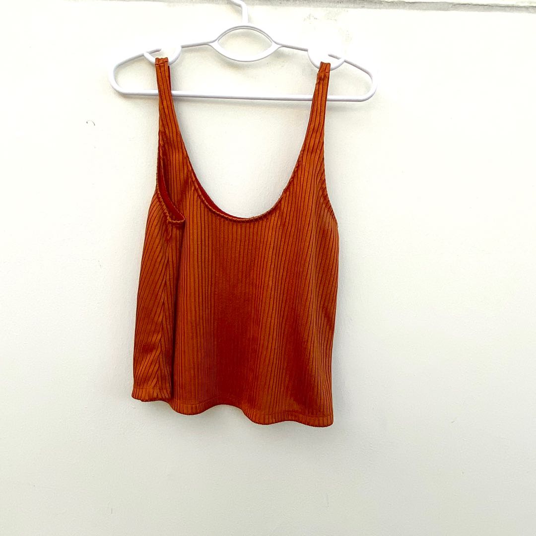 Stradivarius Rust Tank Top, Women's Fashion, Tops, Sleeveless on Carousell