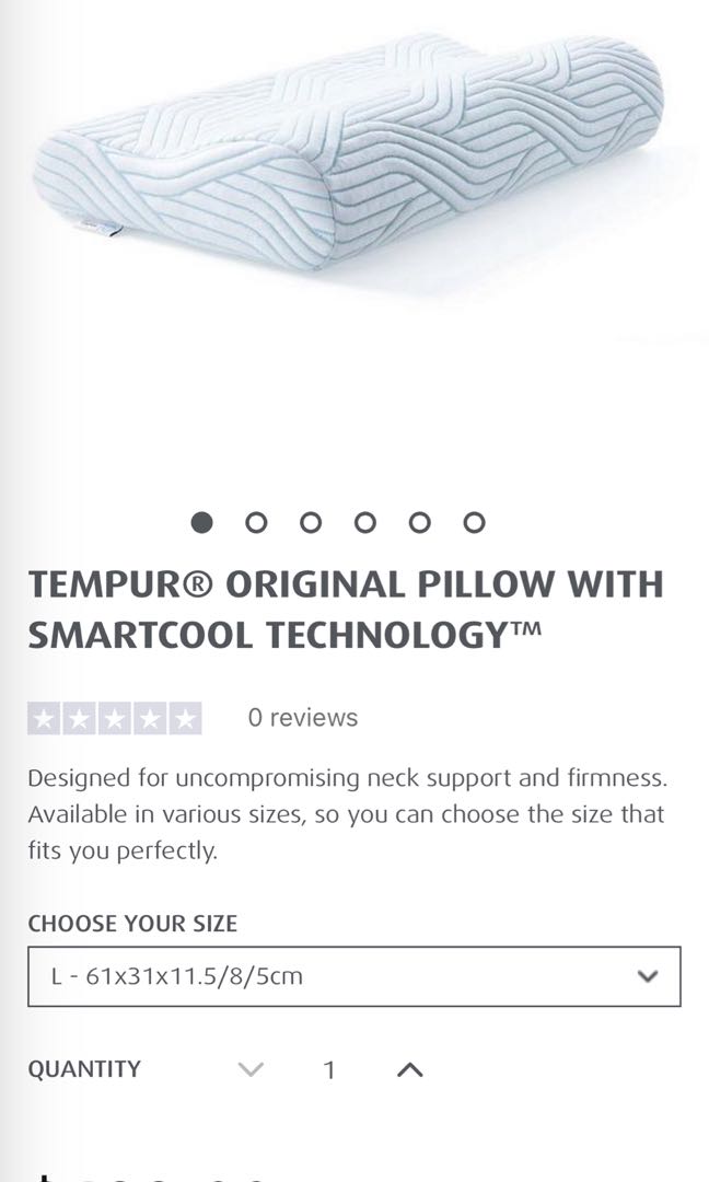 Tempur Original Pillow with Smartcool Technology pillow, Furniture ...