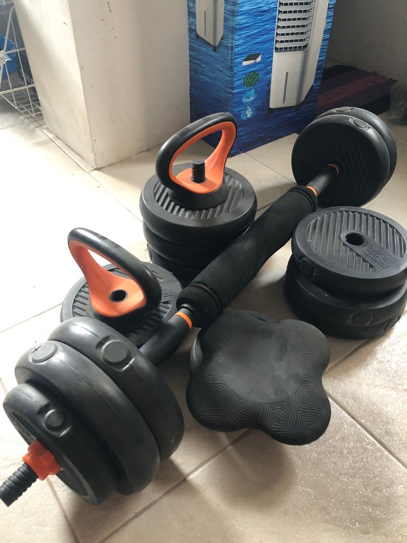 USED 6 in 1 Dumbbell Set 40kg Dumbbell Barbell Adjustable Convertible ...
