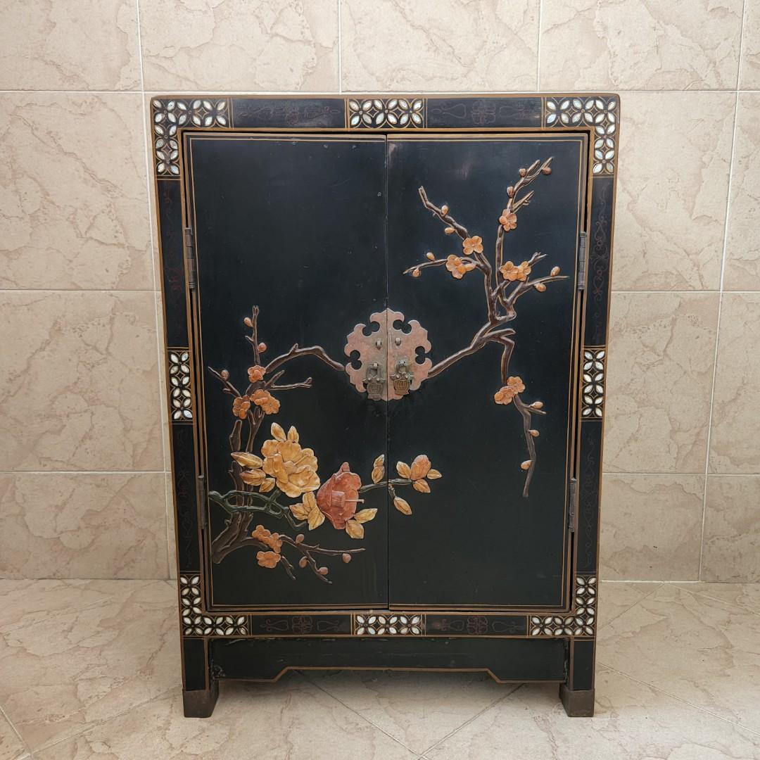 Vintage Oriental Chinese Small Cabinet, Furniture & Home Living ...
