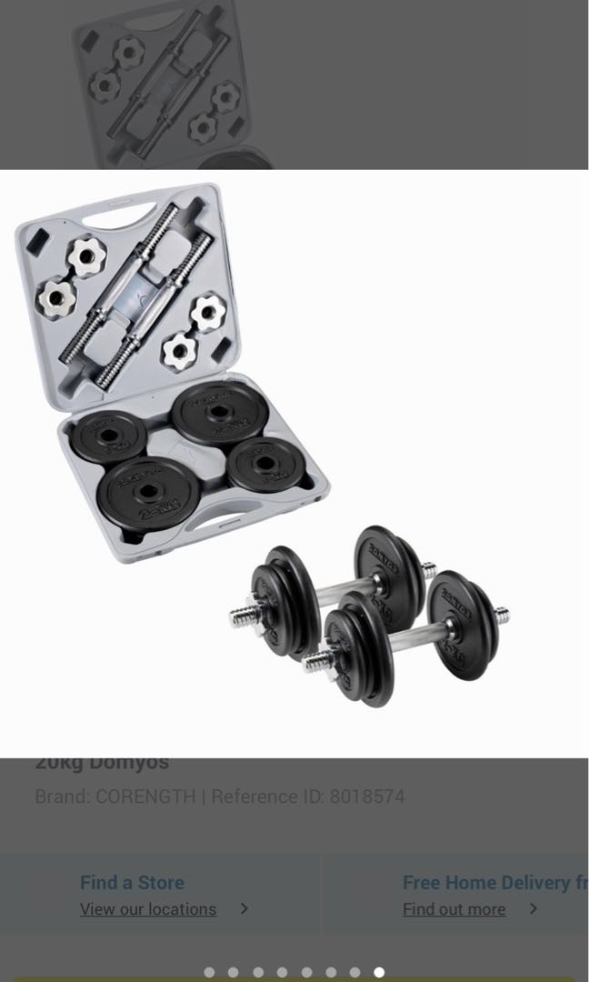 Weight training threaded dumbbell kit 20kg Domyos, Sports Equipment ...