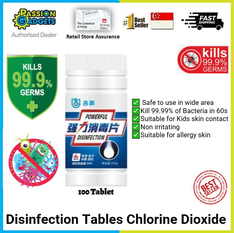100 Tablets Disinfection Tablests Chlorine Dioxide Safe Powerful ...