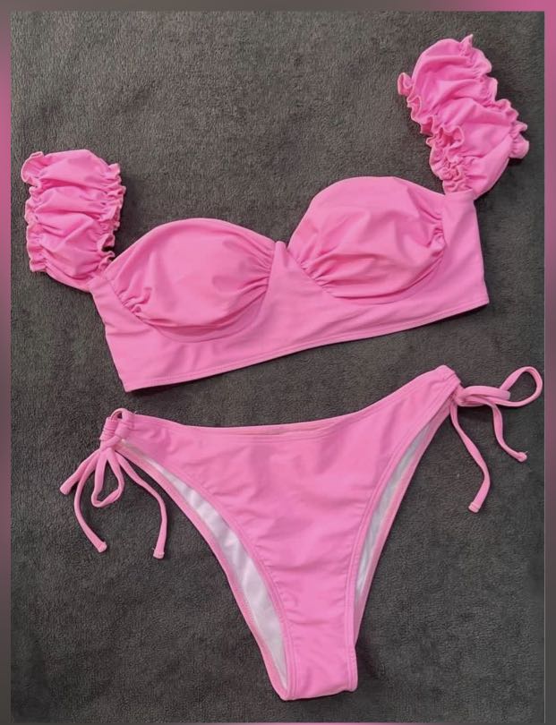 150!!!!!! Shein pink offshoulder bikini, Women's Fashion, Swimwear ...