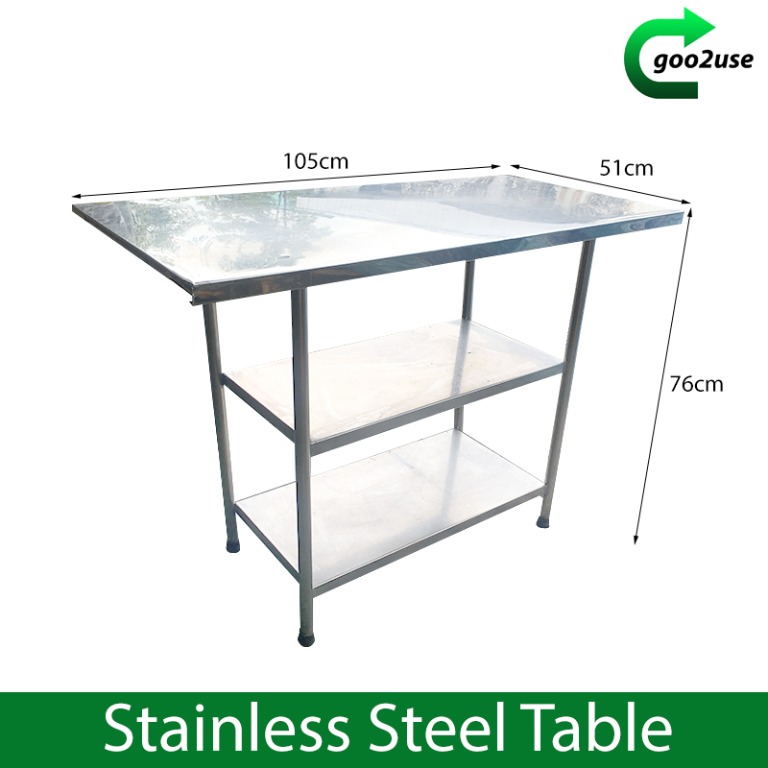 3 Tier Stainless Steel Working Table, Furniture & Home Living, Bathroom ...