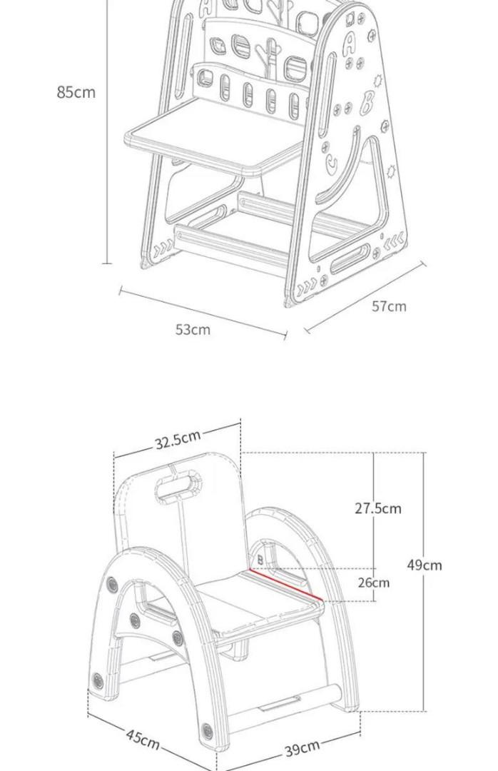 5in1 Drawing Board Bookshelf and Study Table, Babies & Kids, Baby ...