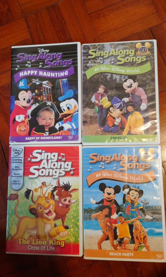 迪士尼 Sing Along Songs 系列 DVDs 4隻, 其他, 其他 - Carousell