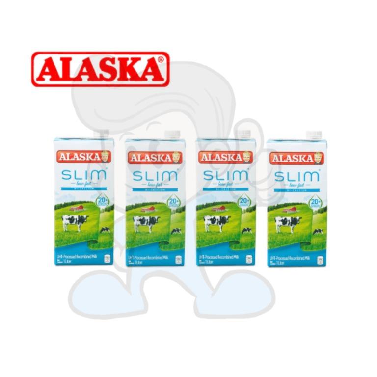 Alaska Slim Low Fat Hi-Calcium Milk (4 x 1L), Food & Drinks, Beverages ...