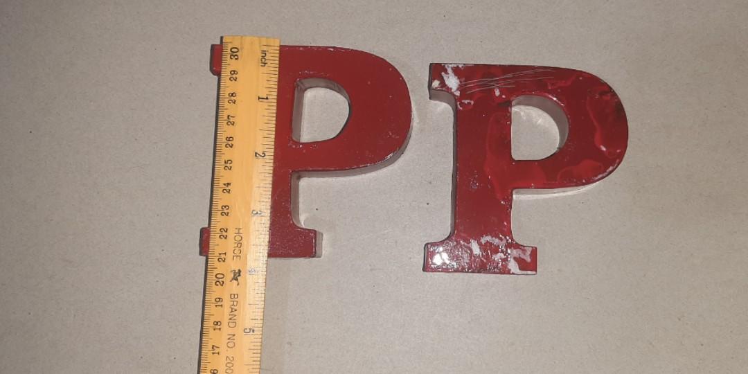 Alphabet Letter P Steel Galvanized Iron Sheet Material Display Decor ...