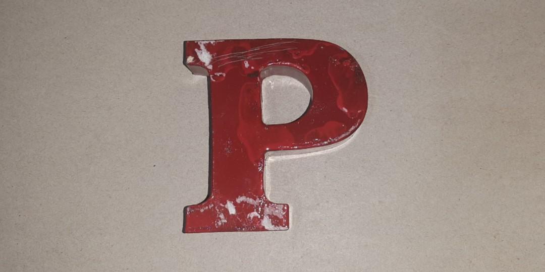 Alphabet Letter P Steel Galvanized Iron Sheet Material Display Decor ...