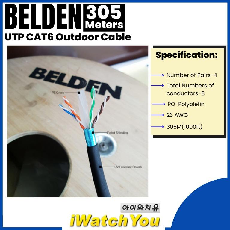 Belden UTP CAT6 Outdoor Cable 305meters, Furniture & Home Living ...