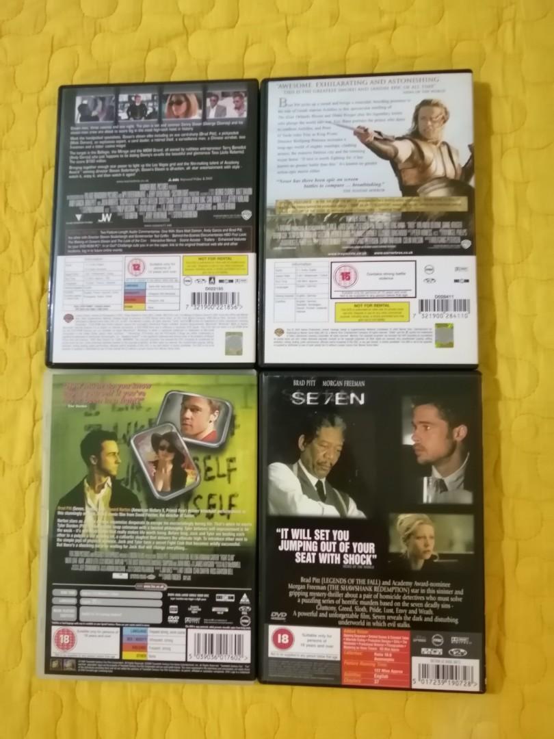 Brad Pitt DVD collection, Hobbies & Toys, Music & Media, CDs & DVDs on Carousell