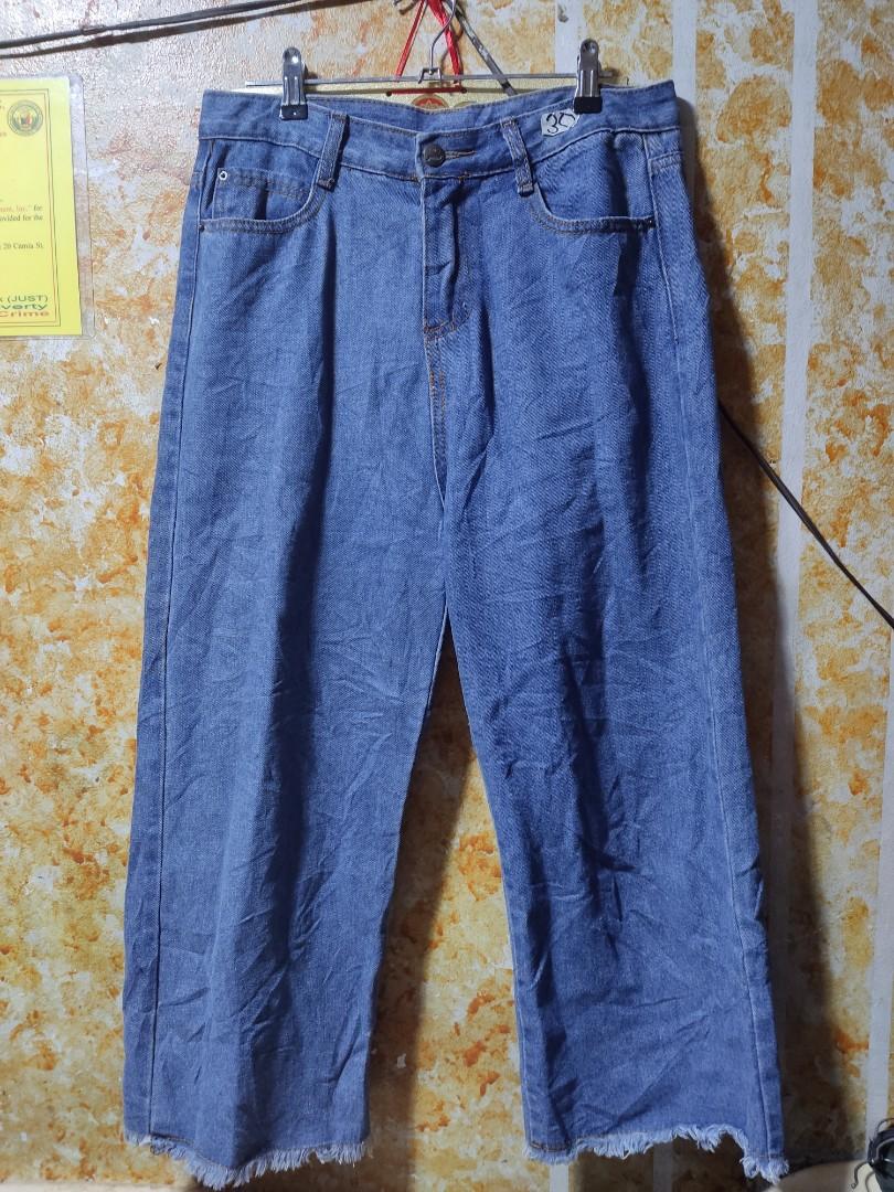Denim squarepants, Women's Fashion, Bottoms, Jeans on Carousell
