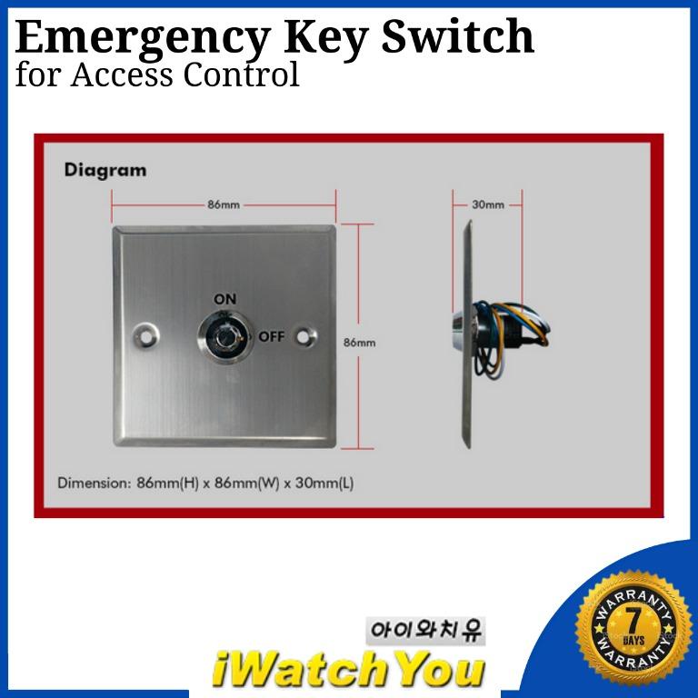 Emergency Key Switch Access Control, Furniture & Home Living, Security ...