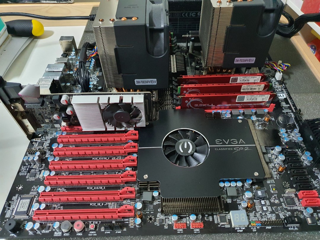evga sr 2 + dual xeon x5650 + 12 gb g skill ram + tower cooler ...