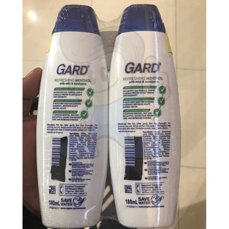 GARD Anti-Dandruff Refreshing Menthol Shampoo (2 x 180ml), Beauty ...