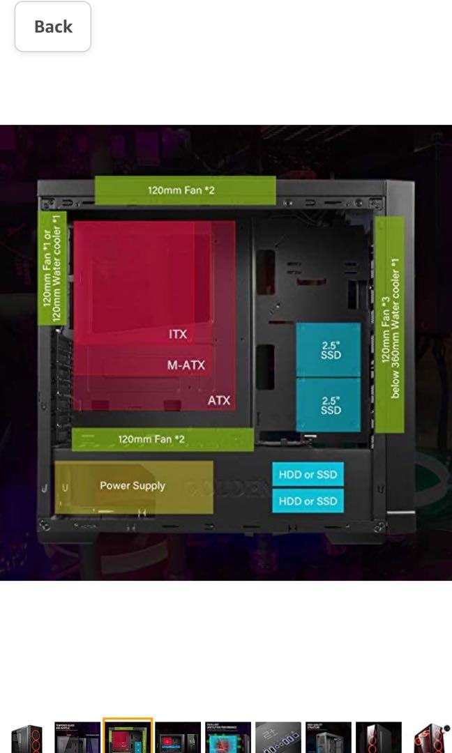 GOLDEN FIELD Z3 ATX Computer Case, Gaming PC Case, Mid Tower, Pre ...
