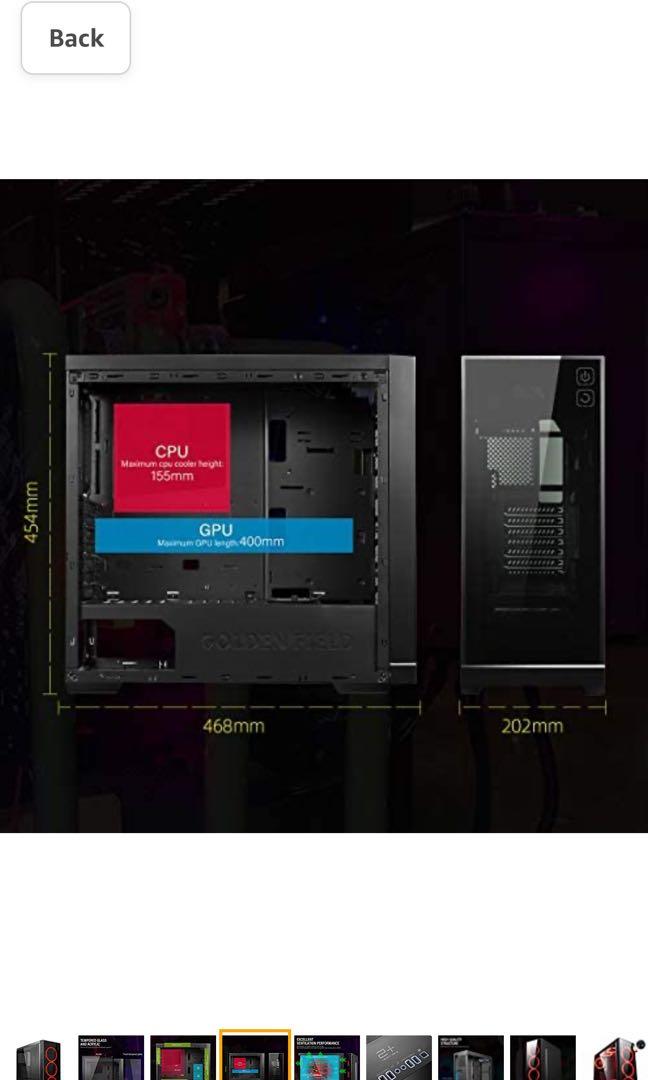 GOLDEN FIELD Z3 ATX Computer Case, Gaming PC Case, Mid Tower, Pre ...