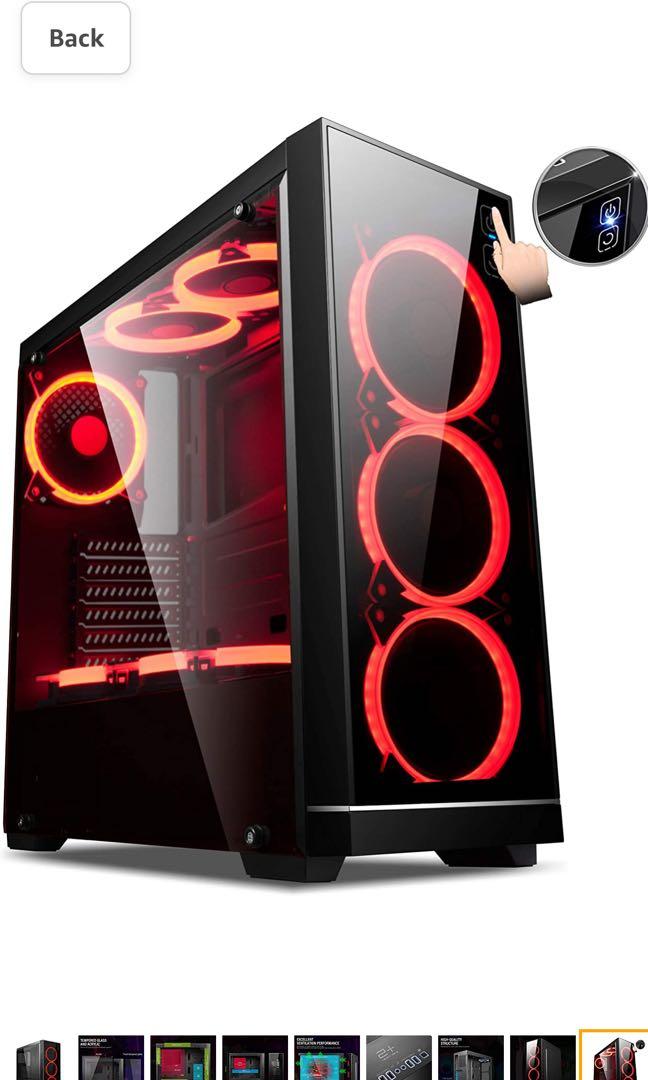 GOLDEN FIELD Z3 ATX Computer Case, Gaming PC Case, Mid Tower, Pre ...