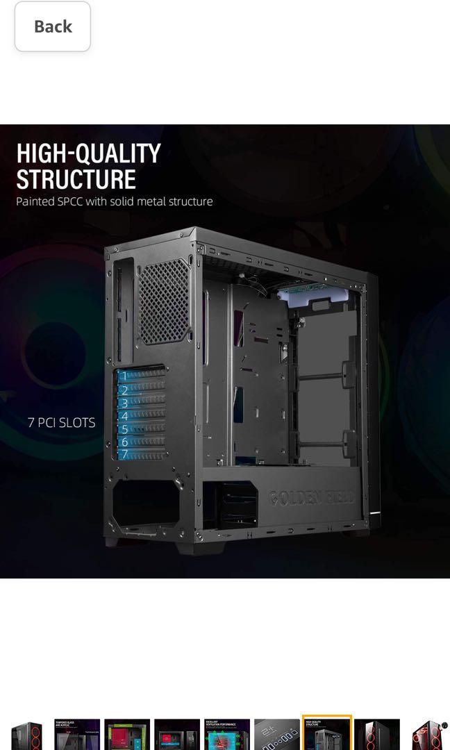 GOLDEN FIELD Z3 ATX Computer Case, Gaming PC Case, Mid Tower, Pre ...
