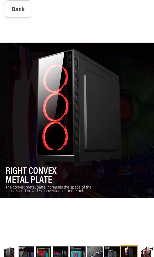 GOLDEN FIELD Z3 ATX Computer Case, Gaming PC Case, Mid Tower, Pre ...