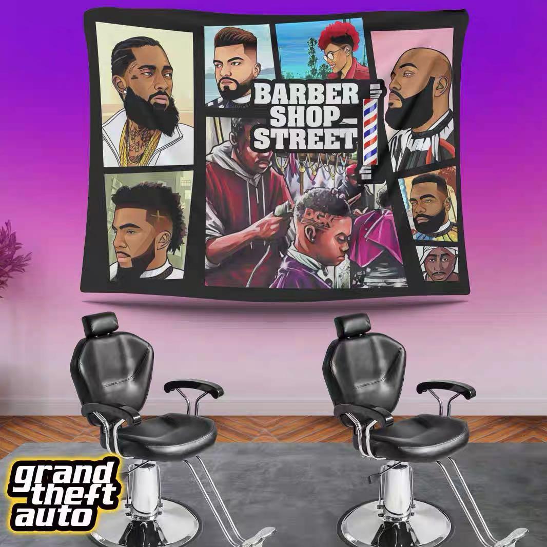 GTA barber shop street wall flag, Furniture & Home Living, Home Decor ...