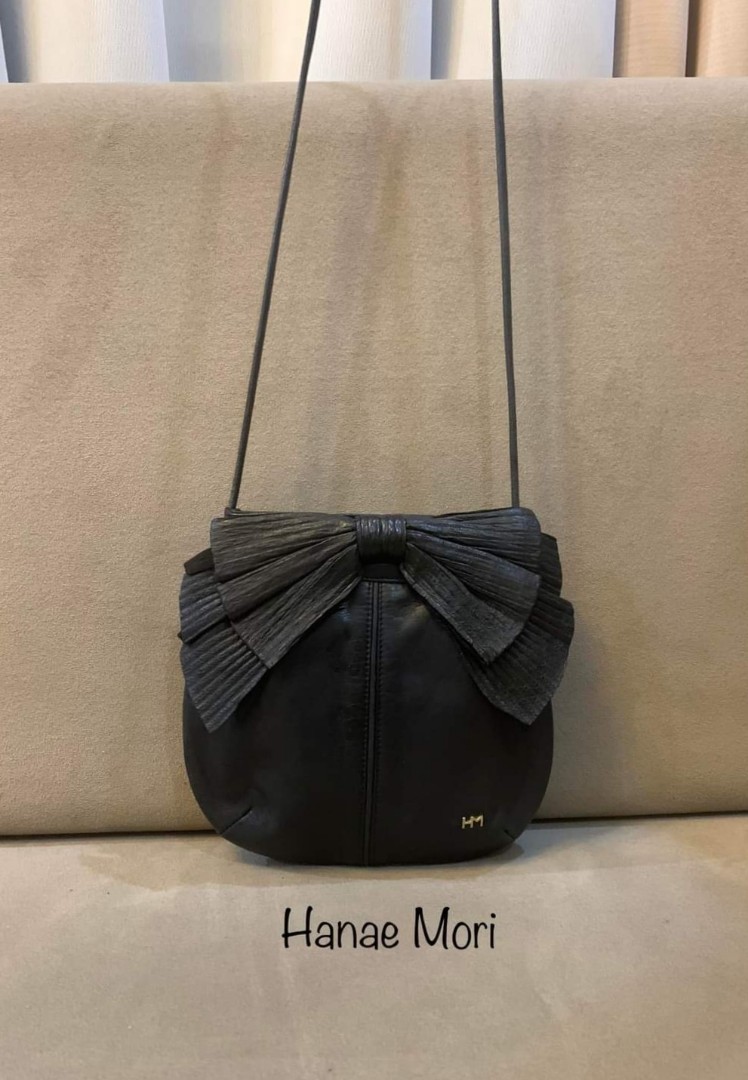 Hanae Mori Leather Sling Bag, Luxury, Bags & Wallets on Carousell