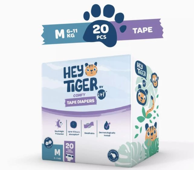 hey tiger/ heytiger m size tape diapers, Babies & Kids, Bathing & Changing, Diapers & Baby Wipes ...