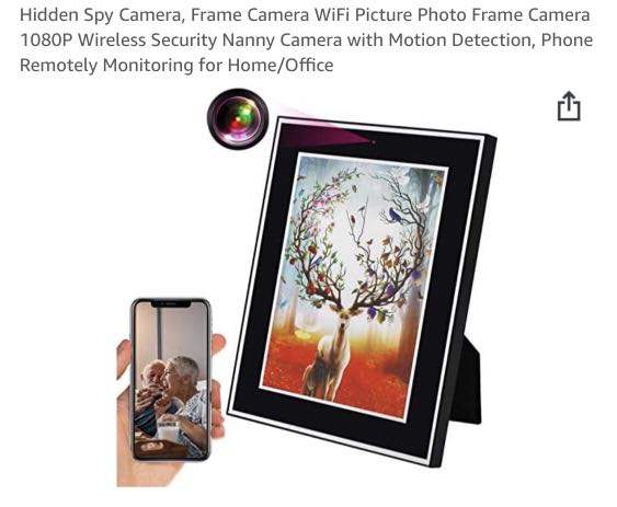 Hidden Spy Camera, Frame Camera WiFi Picture Photo Frame Camera 1080P ...