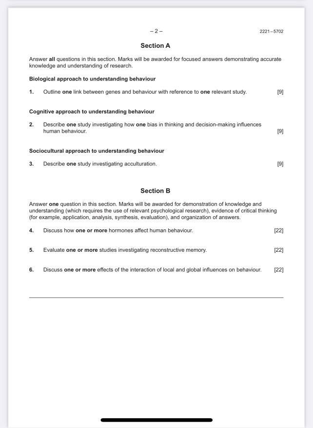 IB SL HL Psychology Past Year Papers, Hobbies & Toys, Books & Magazines ...