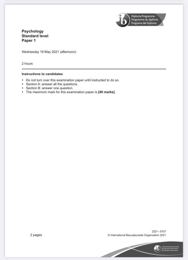 IB SL HL Psychology Past Year Papers, Hobbies & Toys, Books & Magazines ...