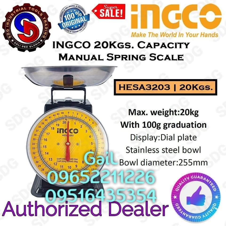 INGCO 20kgs., 60kgs. & 150kgs. Manual Spring Scale, Table Top ...