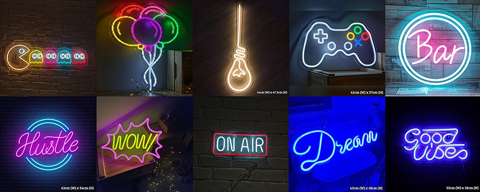 LED Neon Light / Game Room Party Wall Decoration Neon LED Signage ...