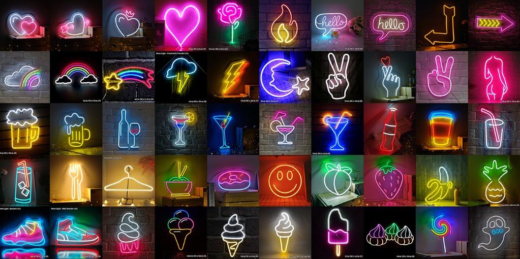 LED Neon Signs/ RGB Neon Lights/ Neon Display #1 to #50, Car ...