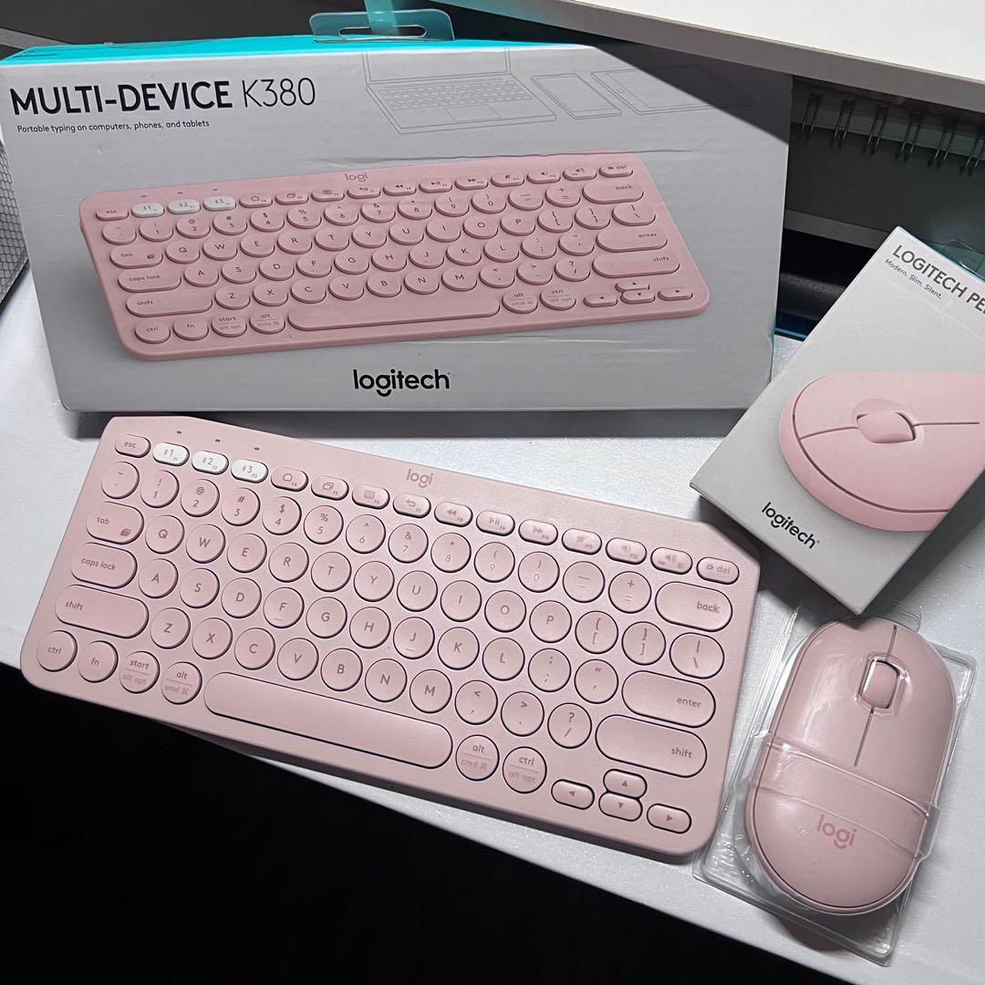 LOGITECH K380 + PEBBLE M350 SET (Pink) with Free Keyboard Pouch ...