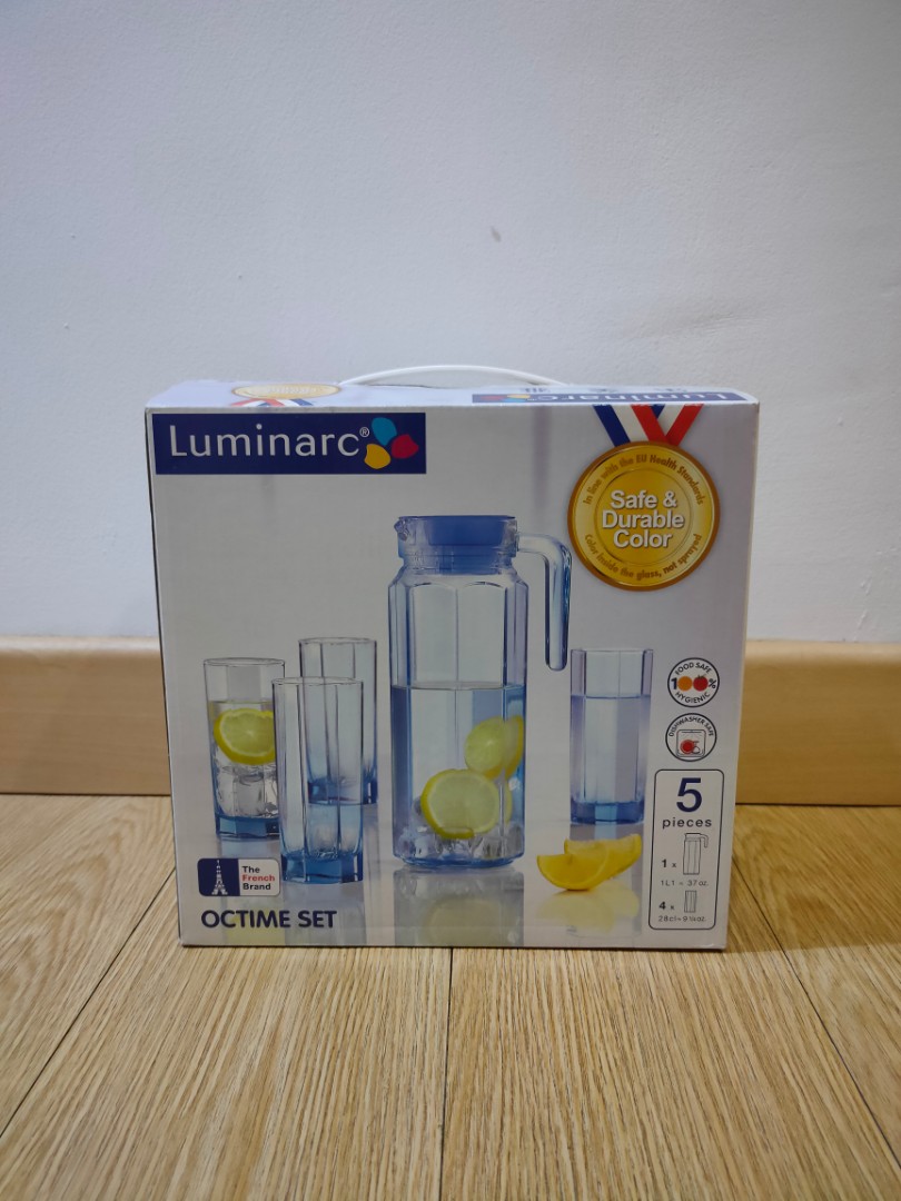 Luminarc octime set jug+ glass, Kitchen & Appliances di Carousell