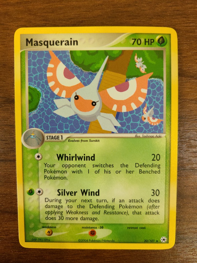 Masquerain 20/101 Regular Rare EX Hidden Legends Pokemon Card Game TCG ...