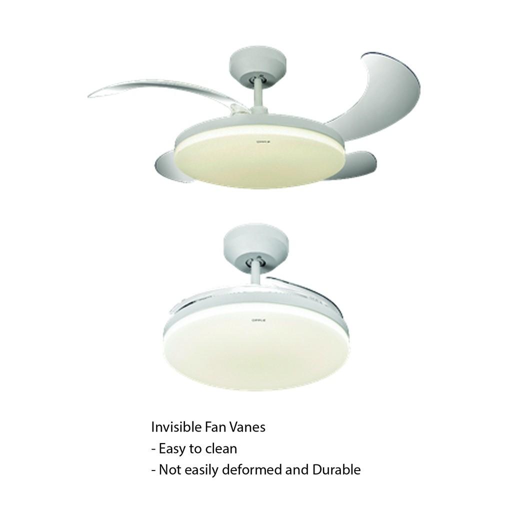 Opple WindyS Retractable Tri-color Ceiling Fan with Lamp 24 Watts | 36 ...