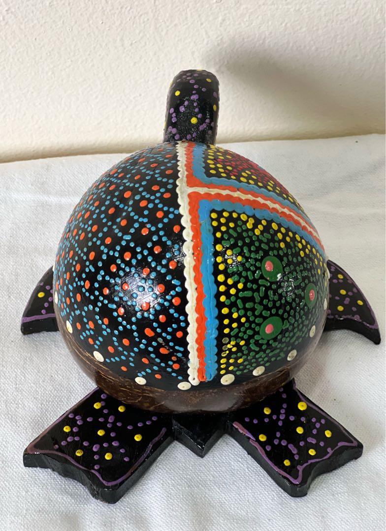 Painted Coconut Shell Shaking Head Turtle, Everything Else on Carousell