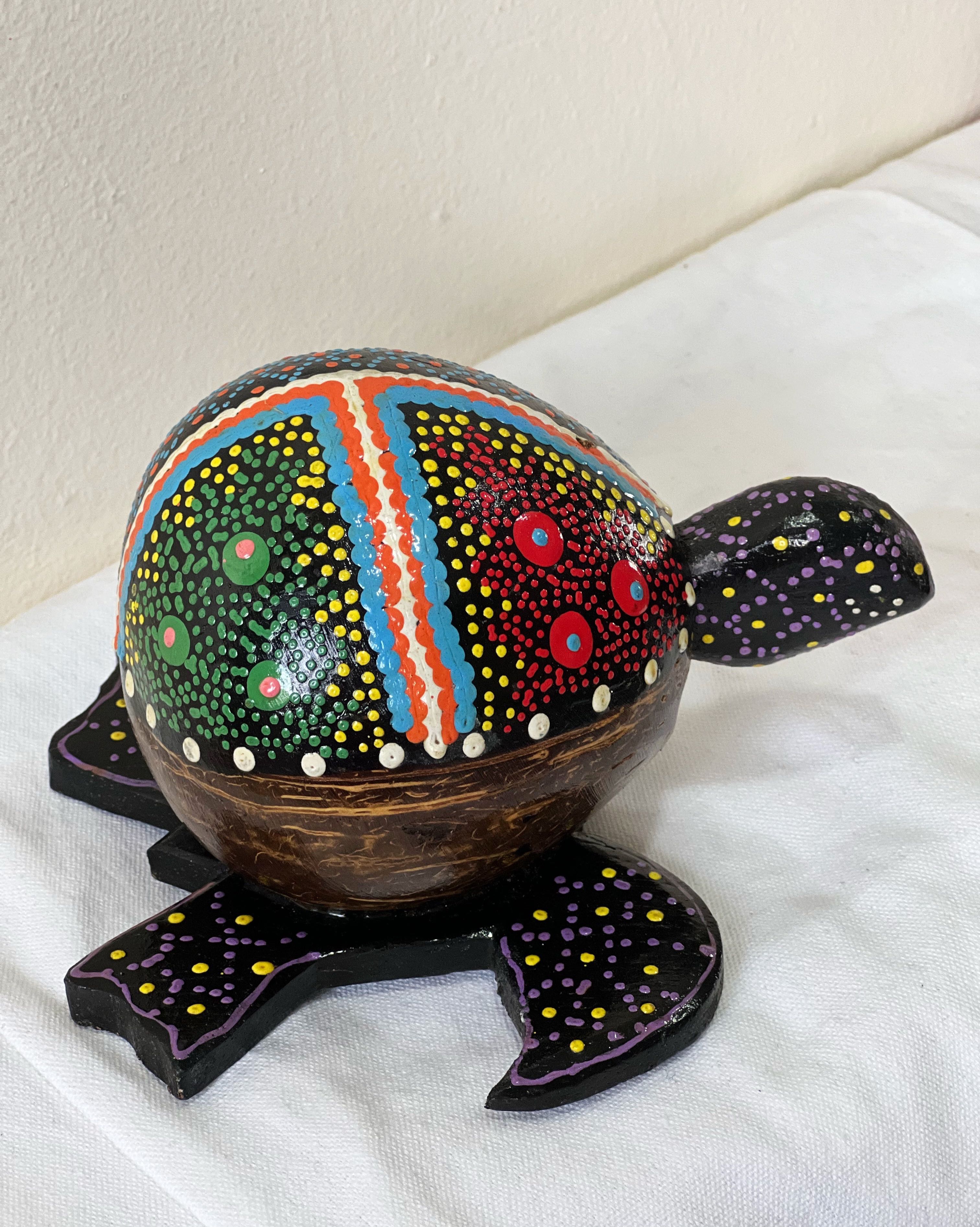 Painted Coconut Shell Shaking Head Turtle, Everything Else on Carousell