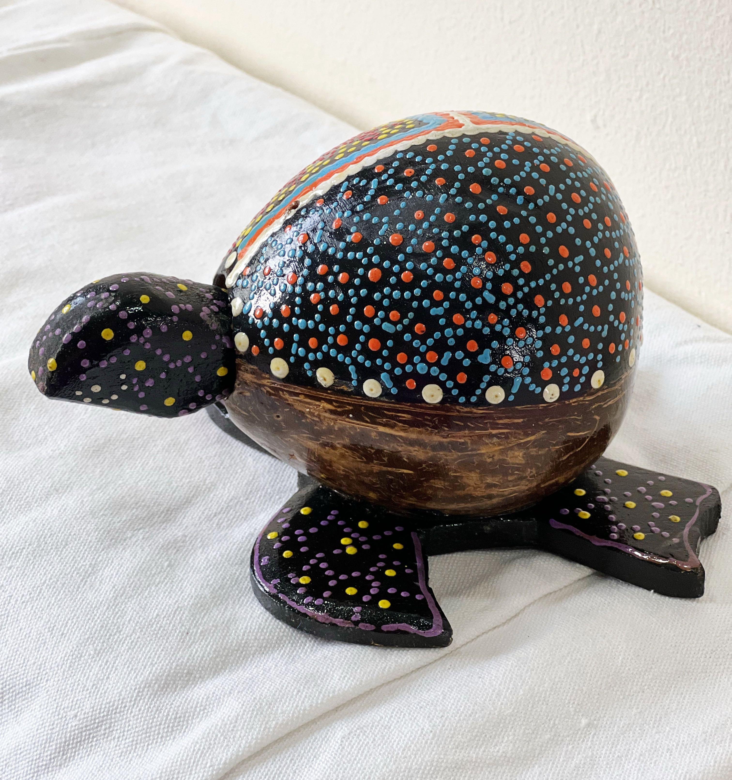 Painted Coconut Shell Shaking Head Turtle, Everything Else on Carousell