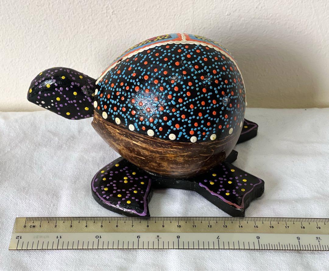 Painted Coconut Shell Shaking Head Turtle, Everything Else on Carousell