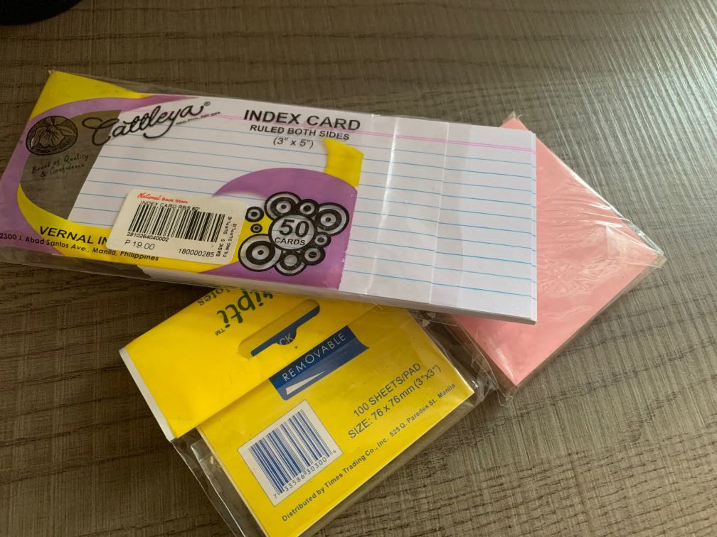 Paper set ( 1 index card & two sticky notes ), Hobbies & Toys ...