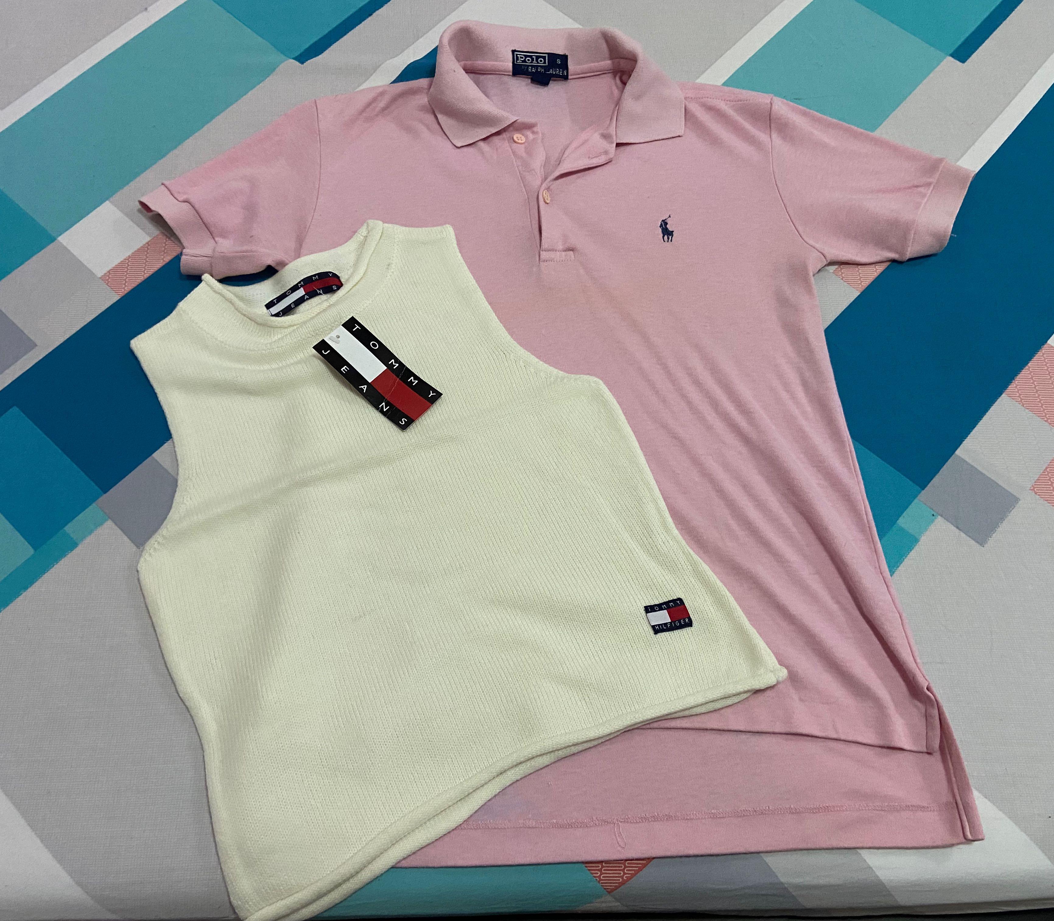 Ralph Lauren & Tommy Baby Pink Polo Shirt, Women's Fashion, Tops ...