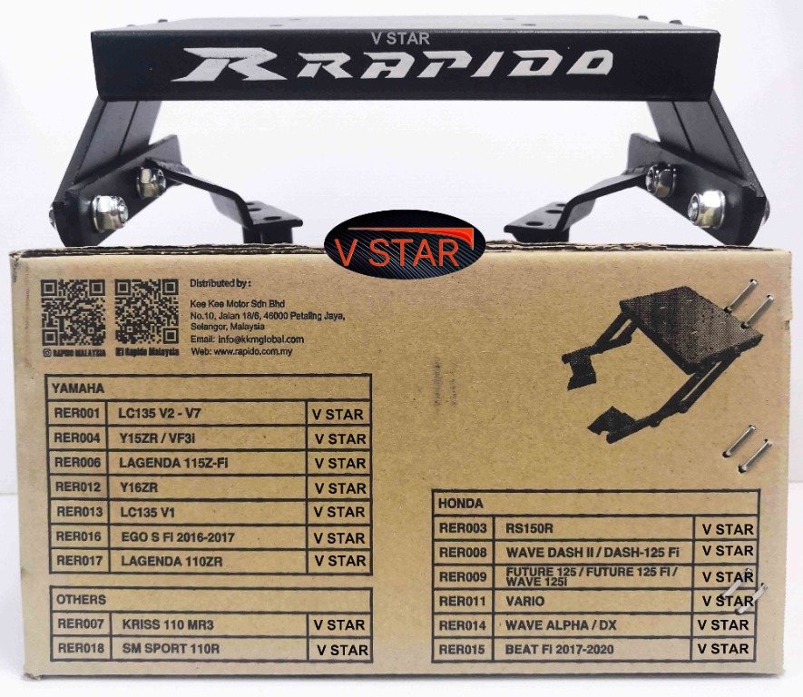 RAPIDO Adjustable Rack (METAL BASE) Givi Mono Rack - Yamaha / Honda ...