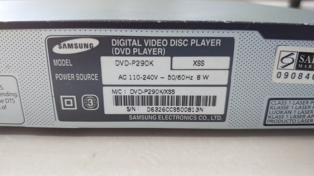 Samsung DVD-P290K, TV & Home Appliances, TV & Entertainment, Blu-Ray ...