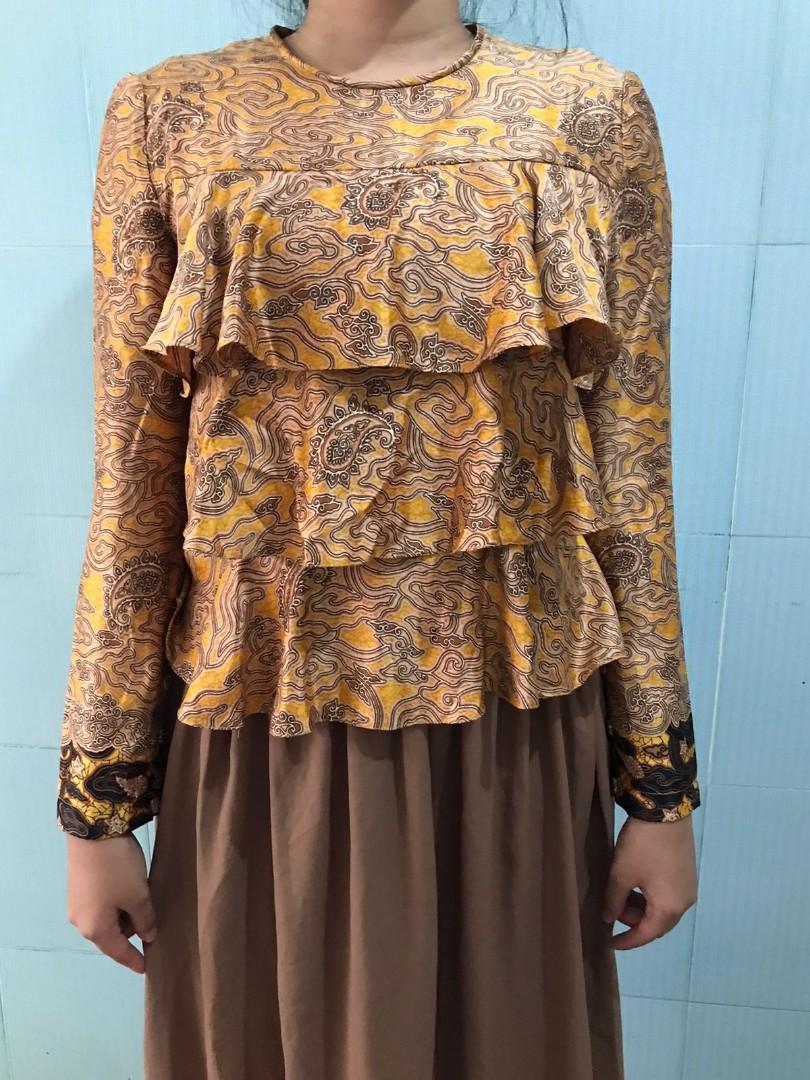 Set Batik Mega Mendung / Batik Awan Gold / Baju Pesta Hijab / bukan ...