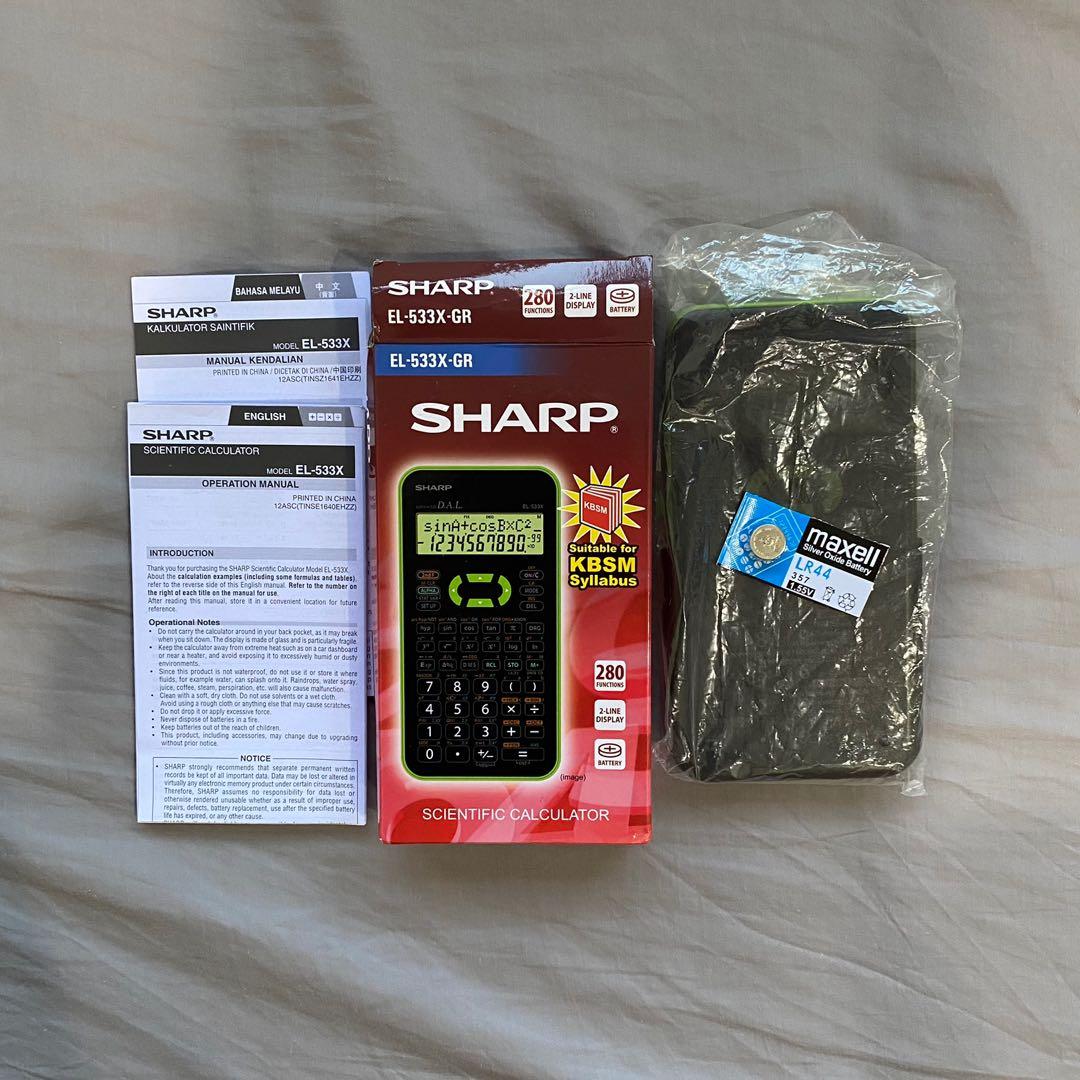 SHARP EL-533X-GR Scientific Calculator, Hobbies & Toys, Stationery ...