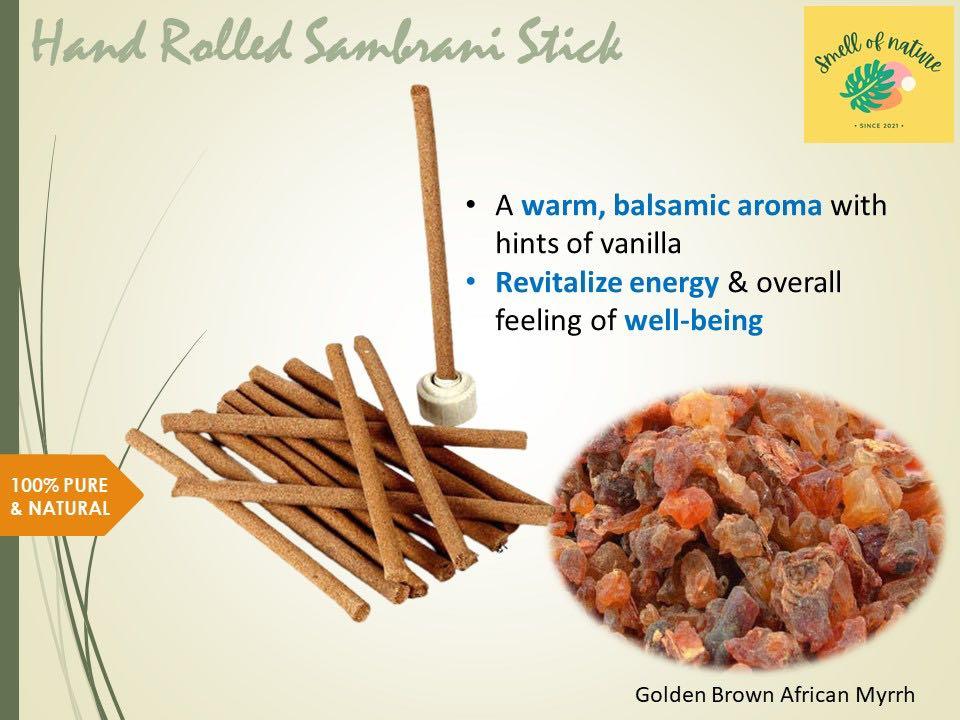 Smell of Nature Hand Rolled Sambrani Stick / Dhoop Stick - Golden Brown ...