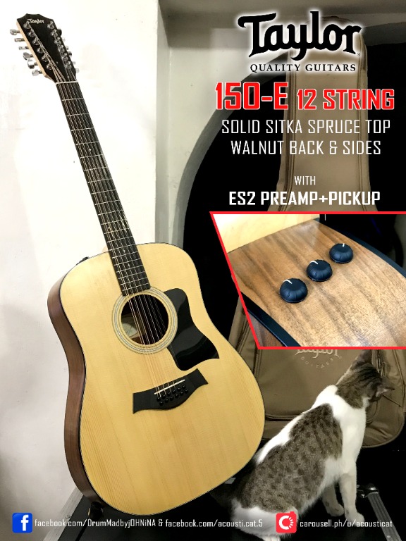 Taylor 150-E 12 String Guitar, Hobbies & Toys, Music & Media, Musical ...
