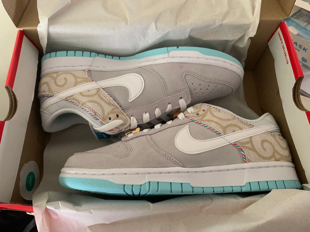 US7.5, 9 Nike dunk low barber shop grey barbershop, Men's Fashion ...